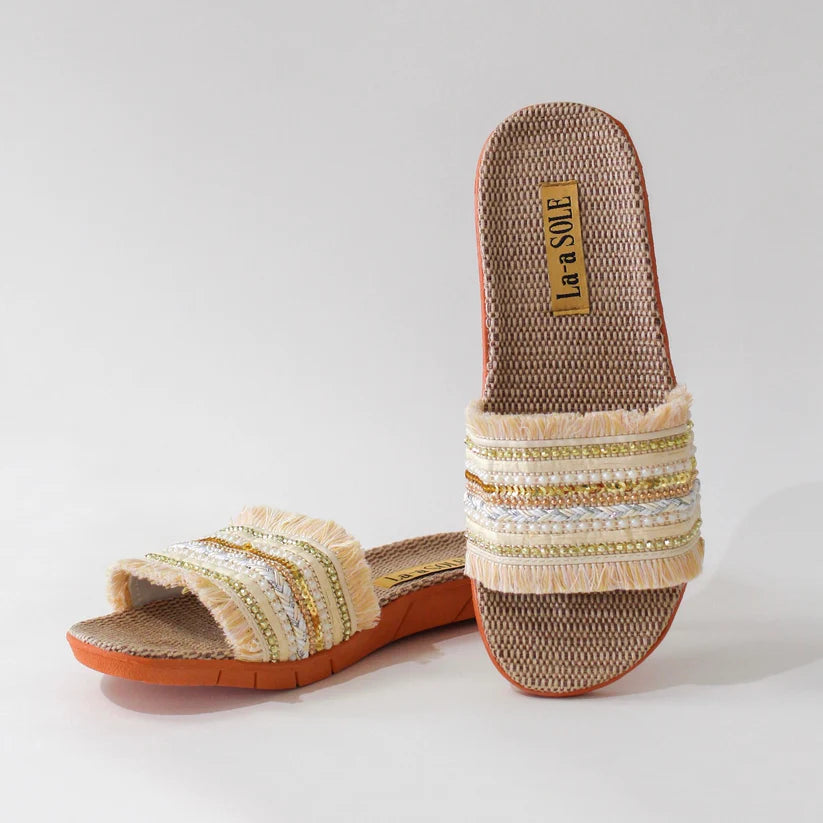 Boho Slides - Cream | Artsy Abode