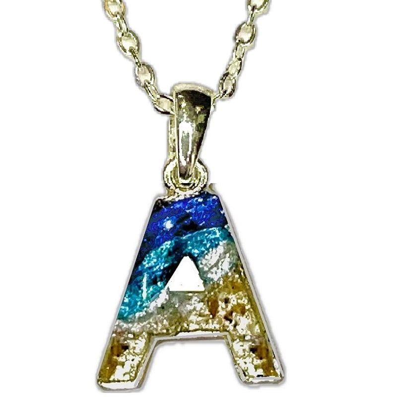 Written in the Sand silver necklace - Letter A | Artsy Abode